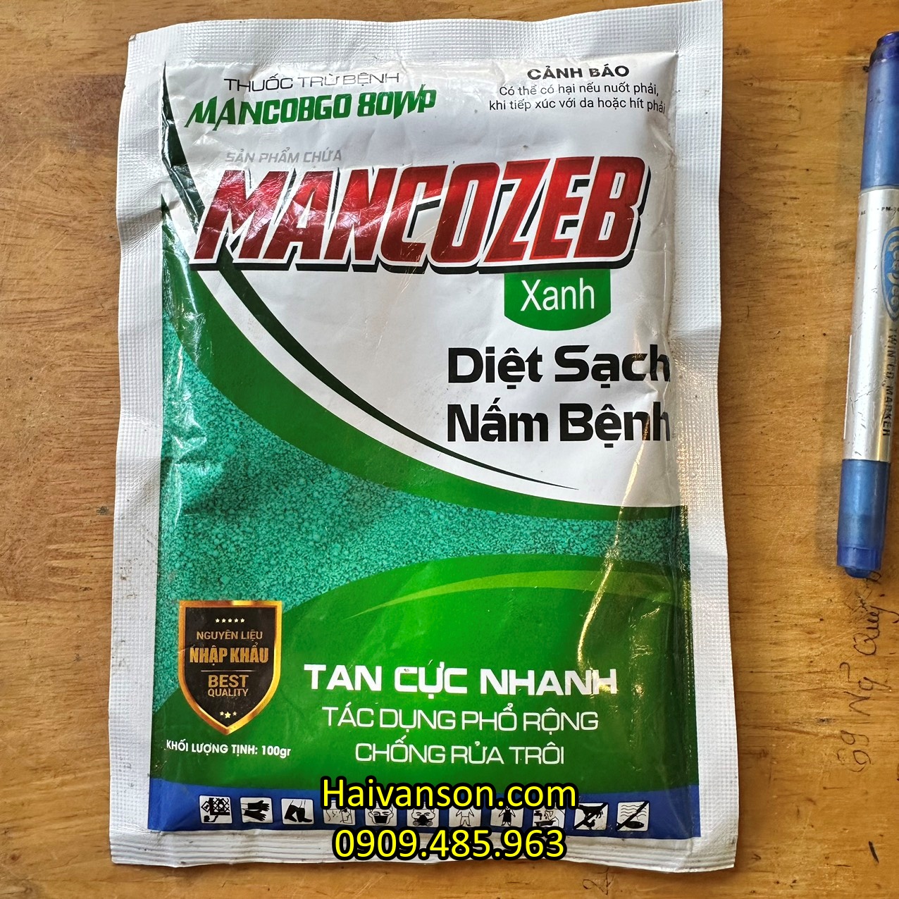 Thuốc trị nấm Mancozeb xanh 800WP trị phấn trắng hoa hồng 100gr - Cửa ...