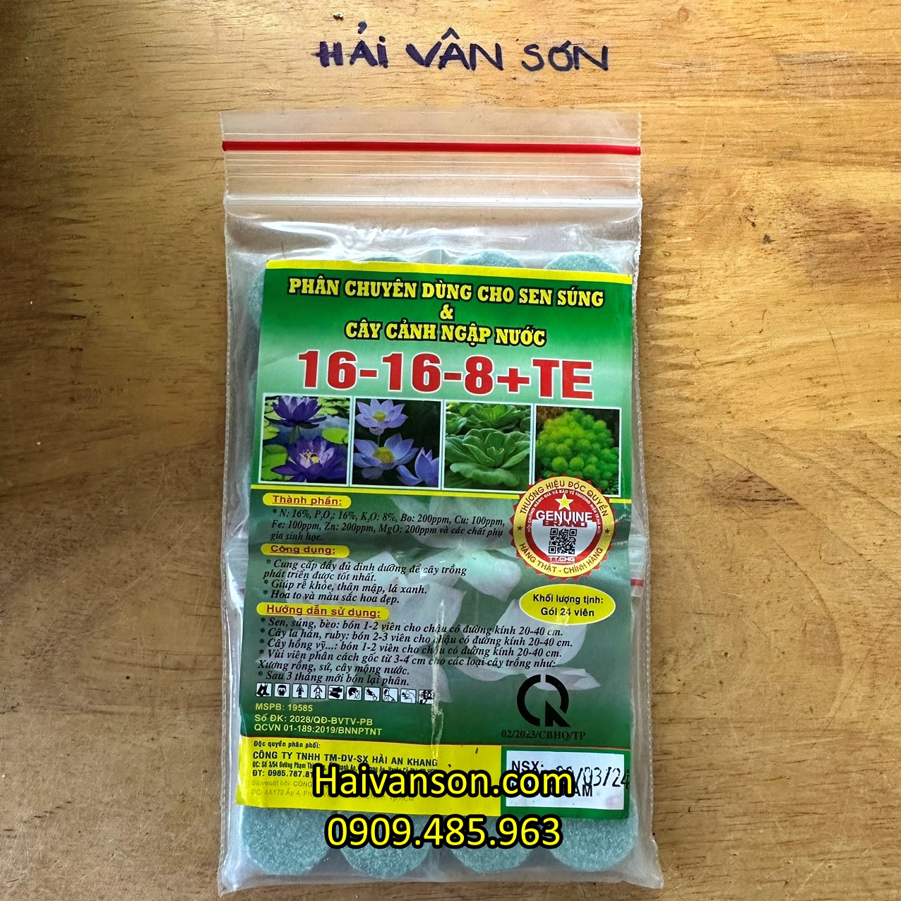 Phân bón chuyên dùng cho sen súng và cây cảnh ngập nước 16-16-8+TE ...